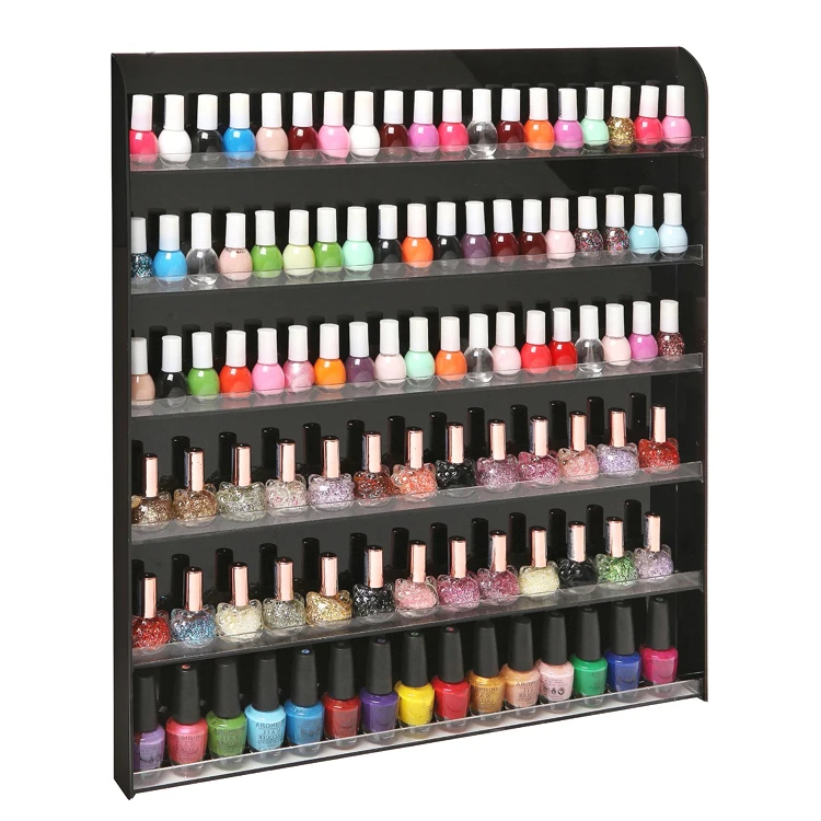 Beautiful Black Wall Mounted Nail Color Display - Durable & Stylish
