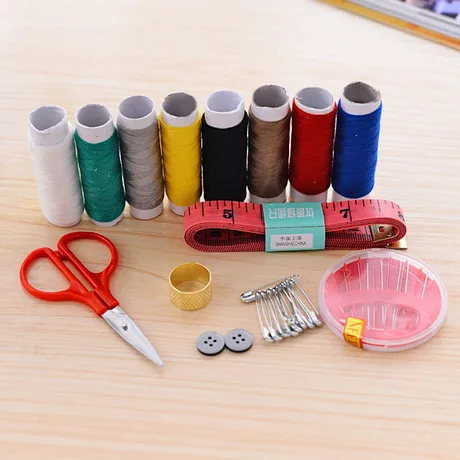 Travelling Mini Sewing Kit in Plastic Box - Random Color
