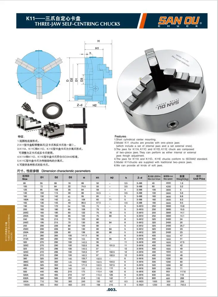 Lathe Chuck 315mm SANOU Brand - Heavy Duty & Self-centering