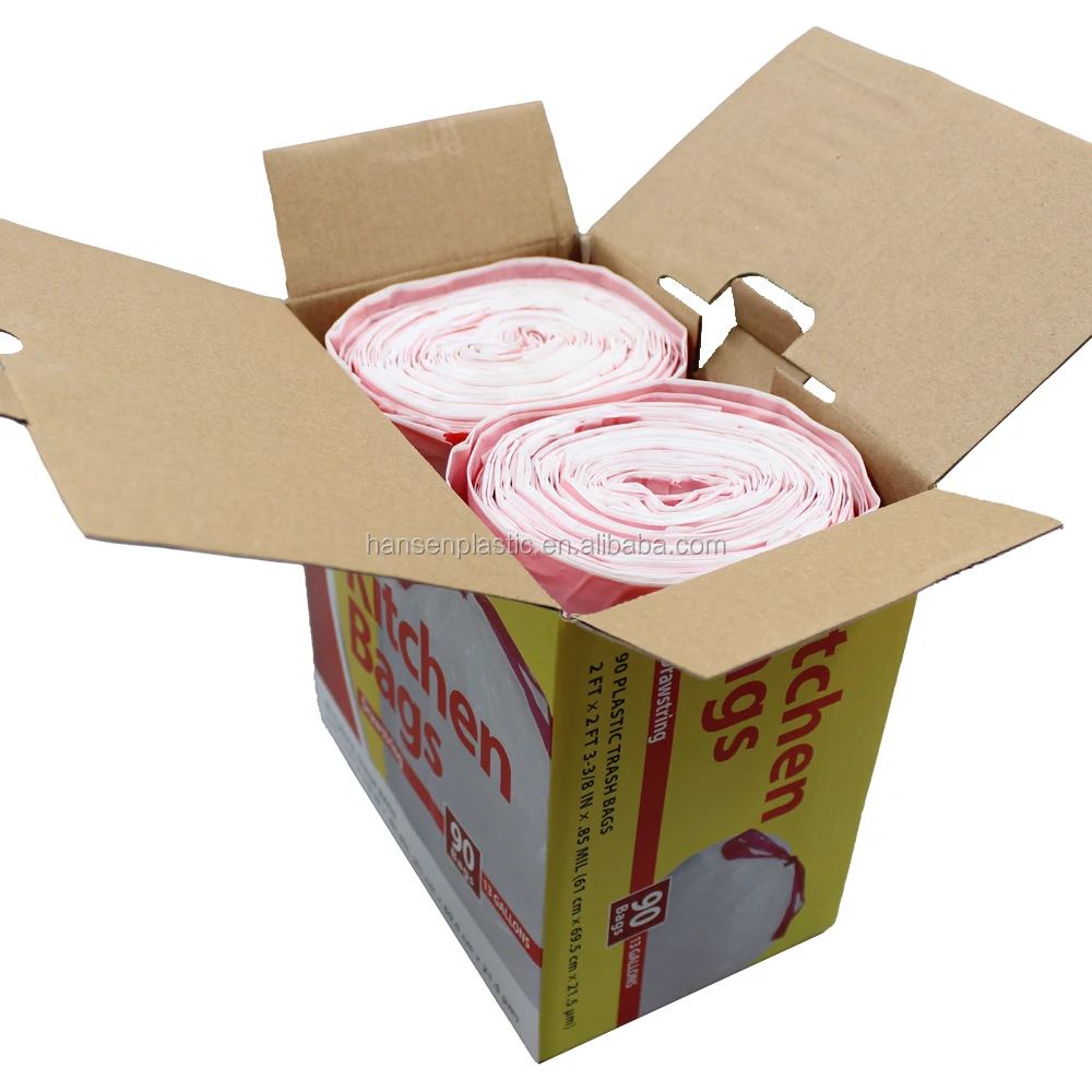 13gallon Hdpe Drawstring Interleaved Trash Bag With Scent - Buy ...