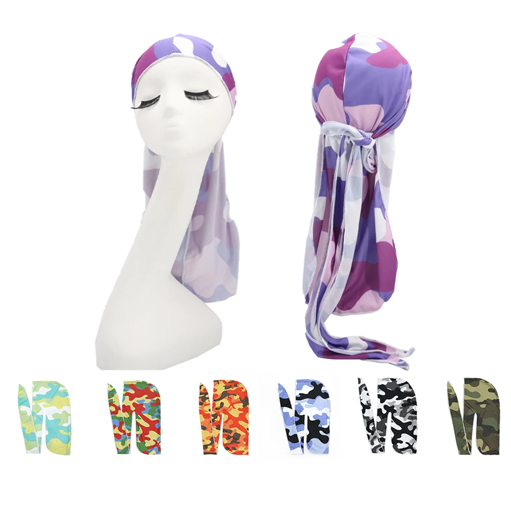 Custom Logo Polyester Arab Head Scarf Wrap Soft Velvet Durag Leopard ...