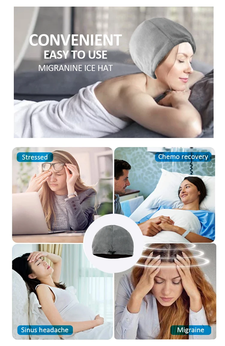 Headache Hat with Ice Pack - Migraine Relief & Tension Therapy