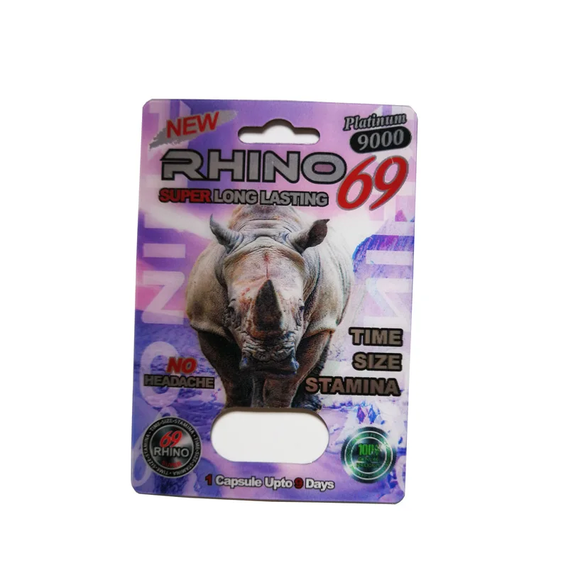 Customized Lenticular 3D Blister Rhino Pills Packaging Cards