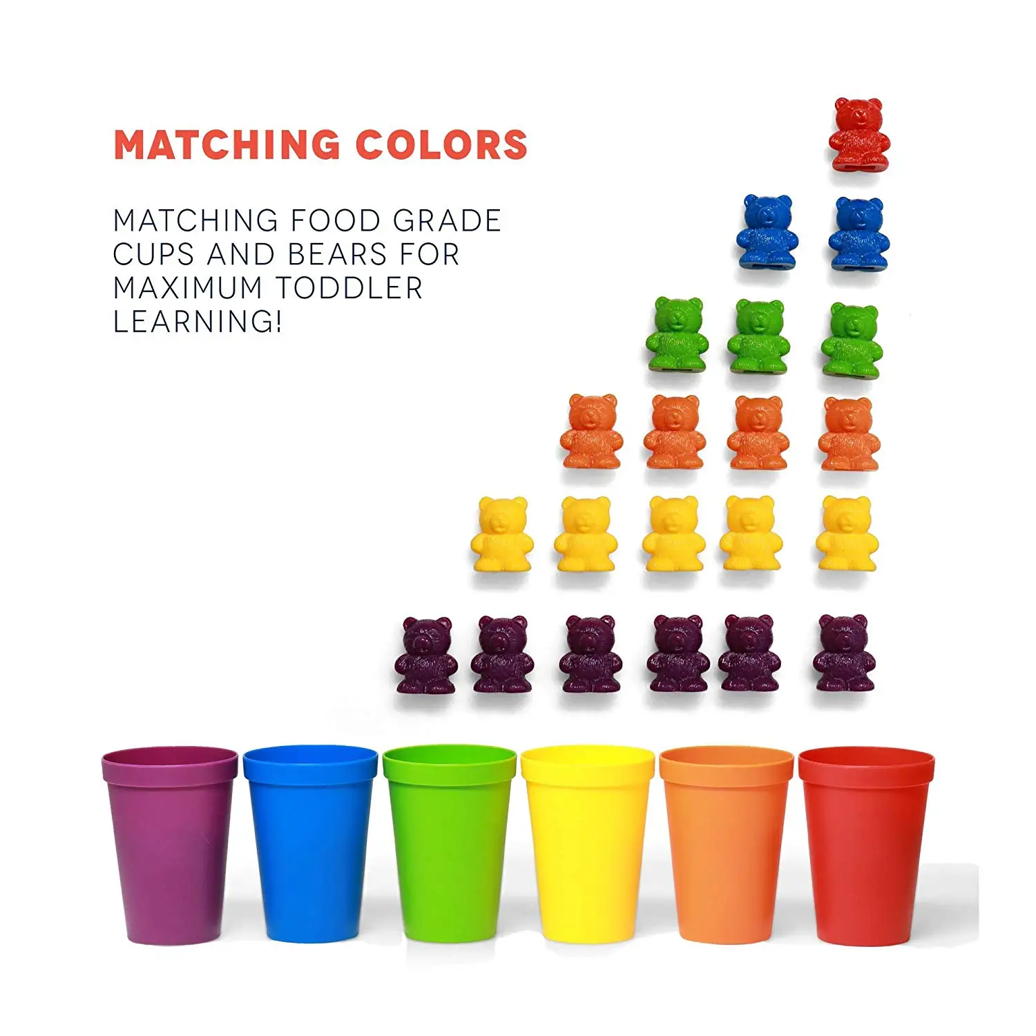 Rainbow Counting Bears With Color Matching Sorting Cups Count Bears ...