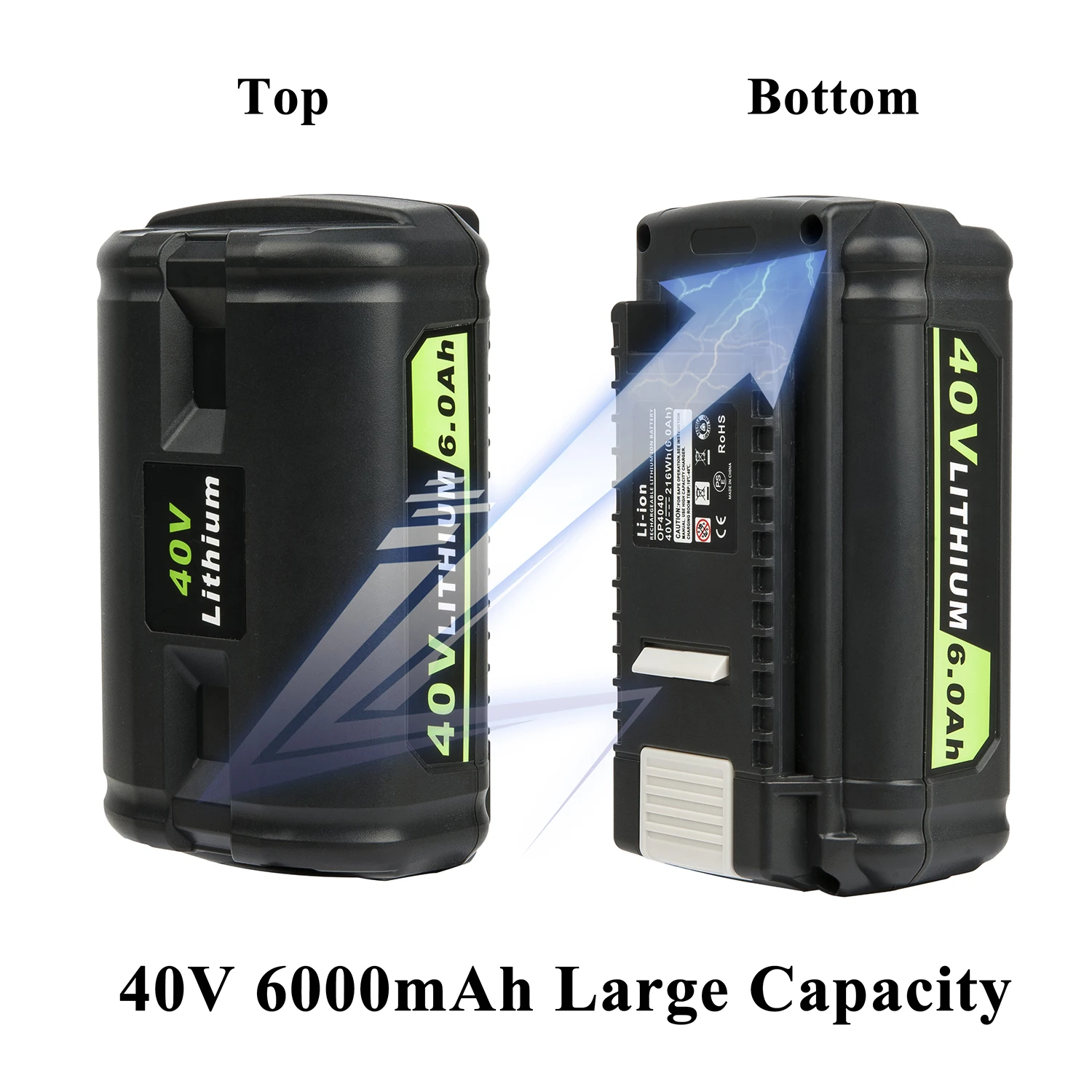 Replacement 40V 6.0ah Lithium Ion Battery for Ryobi Tools