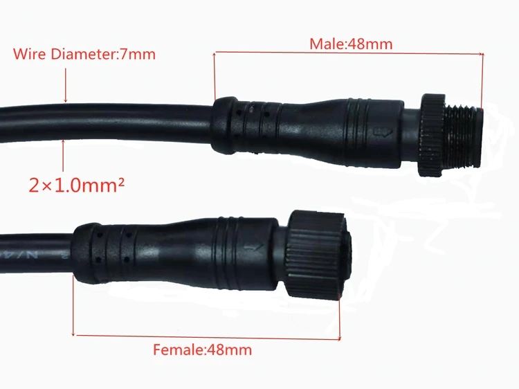 Professional manufacturer M12 Metal waterproof 2 pin cable IP67 ...