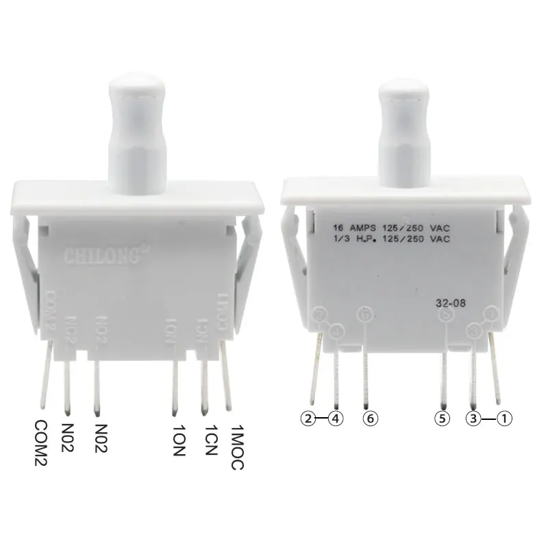 Push-pull 6 Pin Interlock Double Way Door Closing Switch Double Pole ...