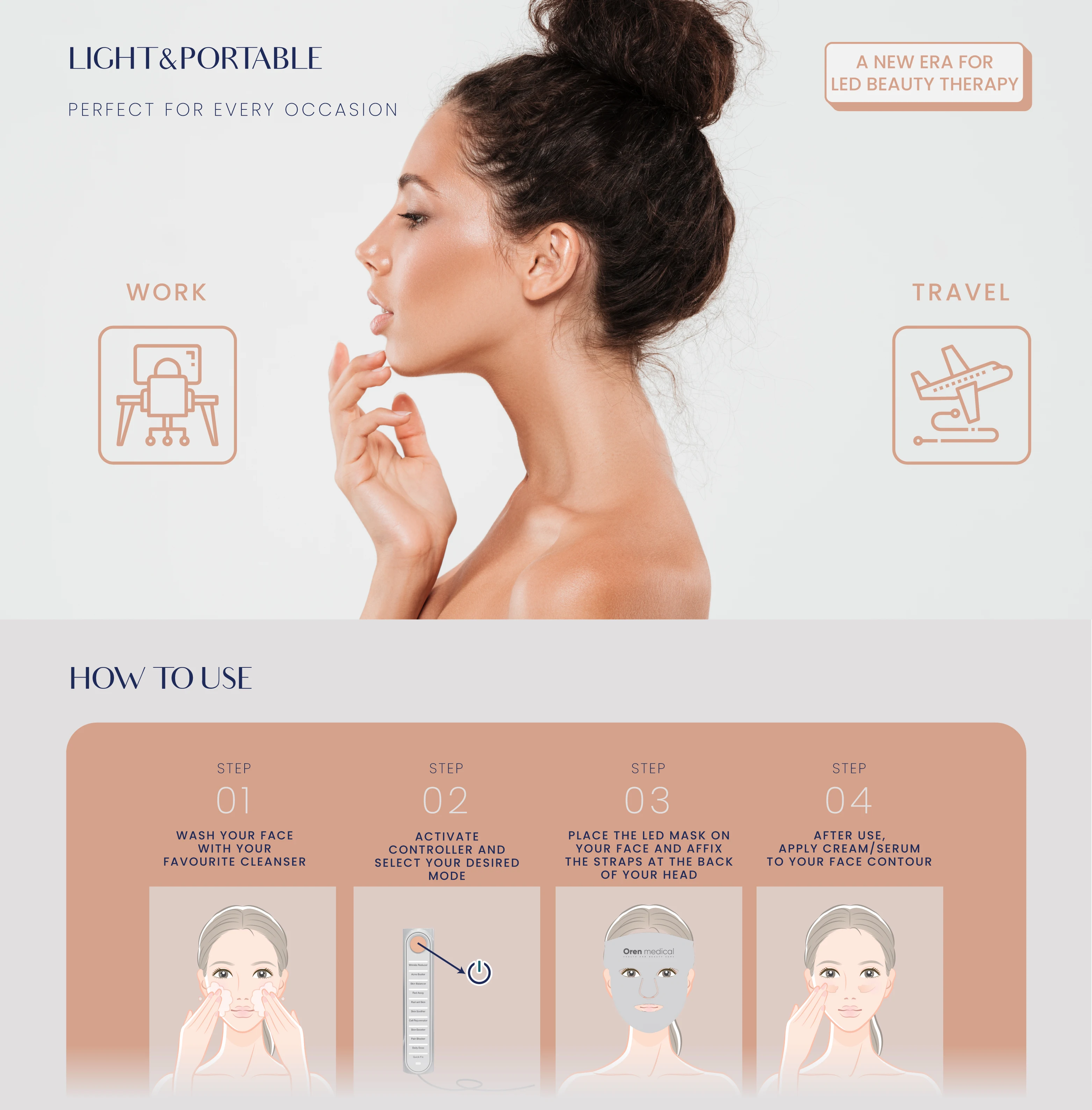 Oren Medical LED Light Therapy Mask - Skincare Innovation