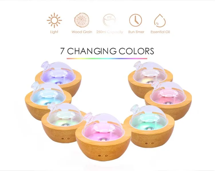 Wood and Glass Nebulizing Waterless Diffuser - Natural Aromatherapy