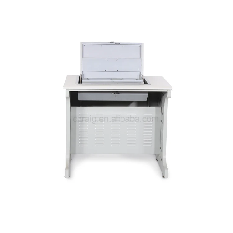 Manual Hidden LCD Metal Flip Top Screen Computer Desk
