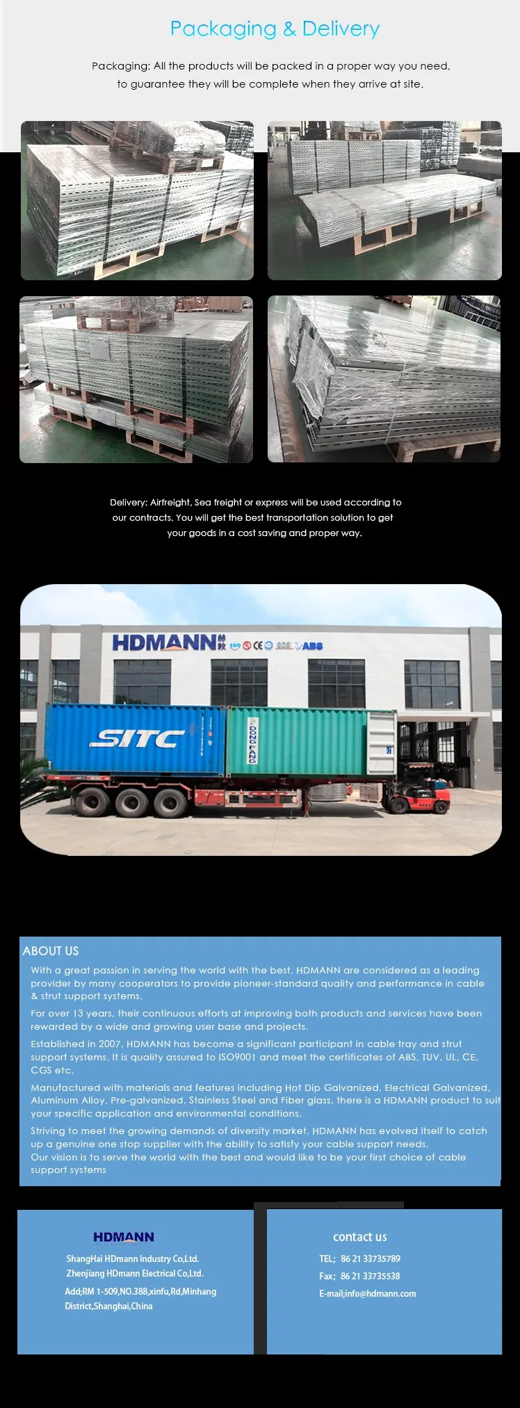 GI Perforated Cable Tray IEC 61537 Standard - HDMANN