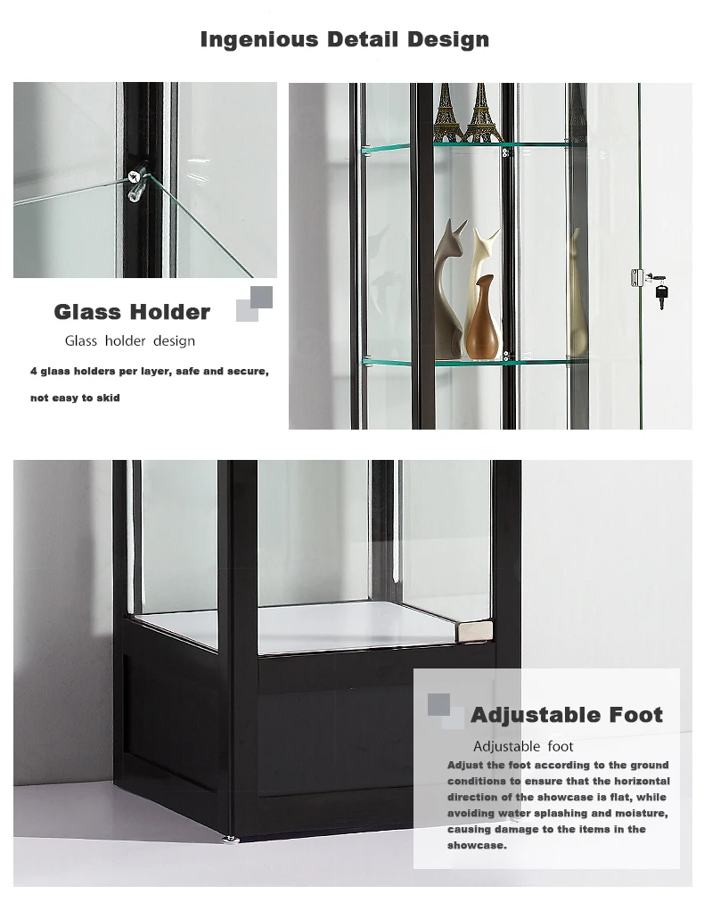 Factory Supplier Display Cabinet Free Standing Glass Display Cabinet ...