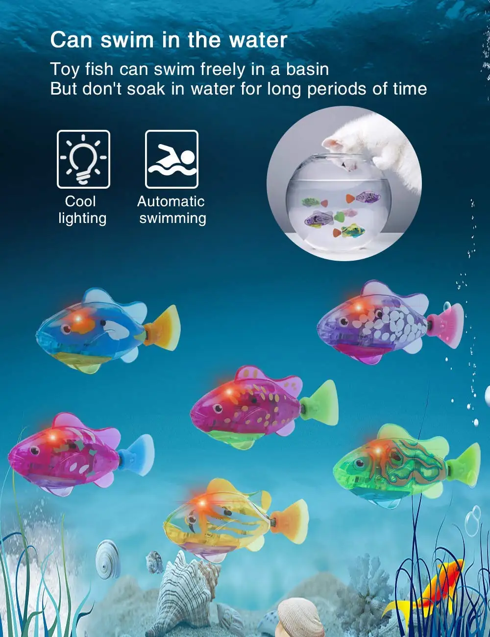 Pets Toys Interactive Swimming Plastic Robot Fish Toy Activated In ...