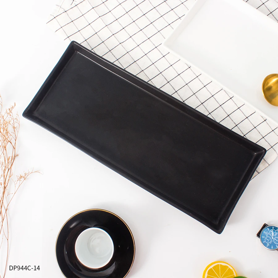 Platos de cena rectangulares largos de 13 pulgadas, platos de cerámica ...