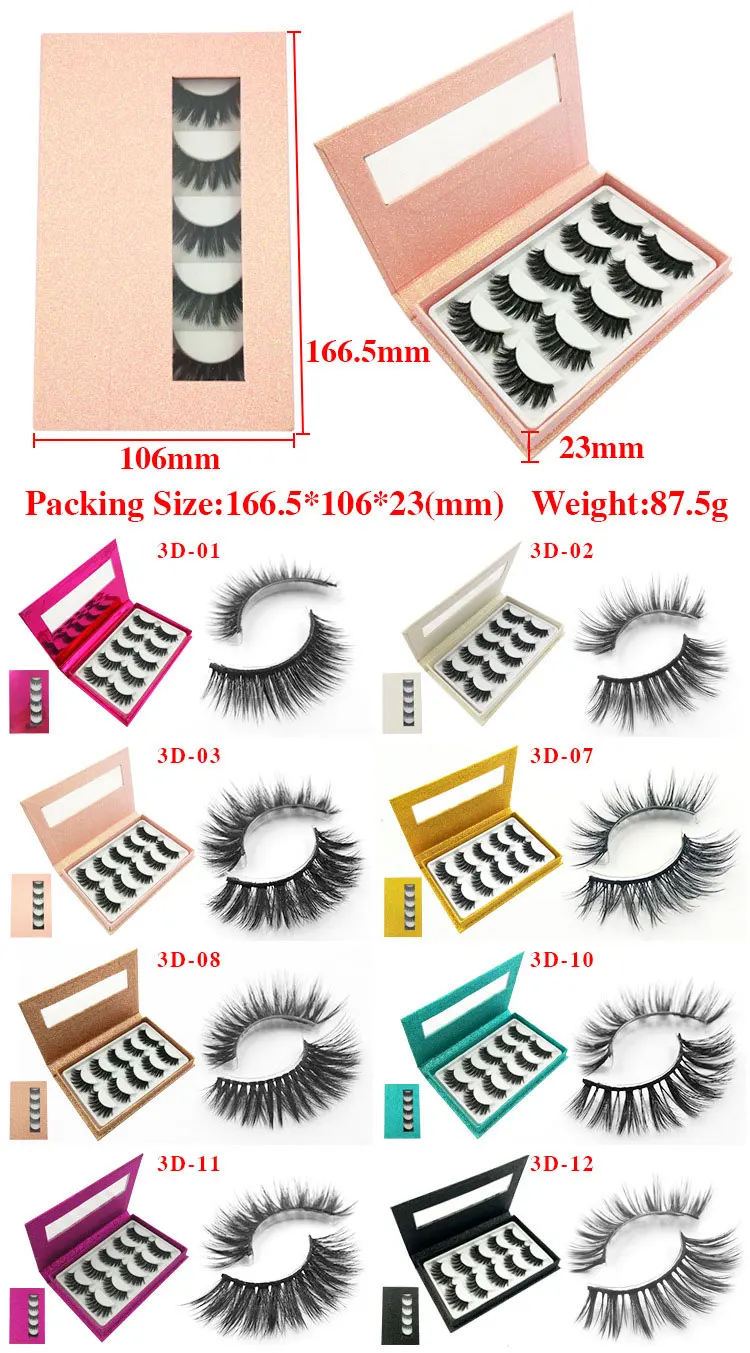 Wholesale 5 Pairs 14 Pairs 16 Pairs Glitter Lash Book Custom Empty ...