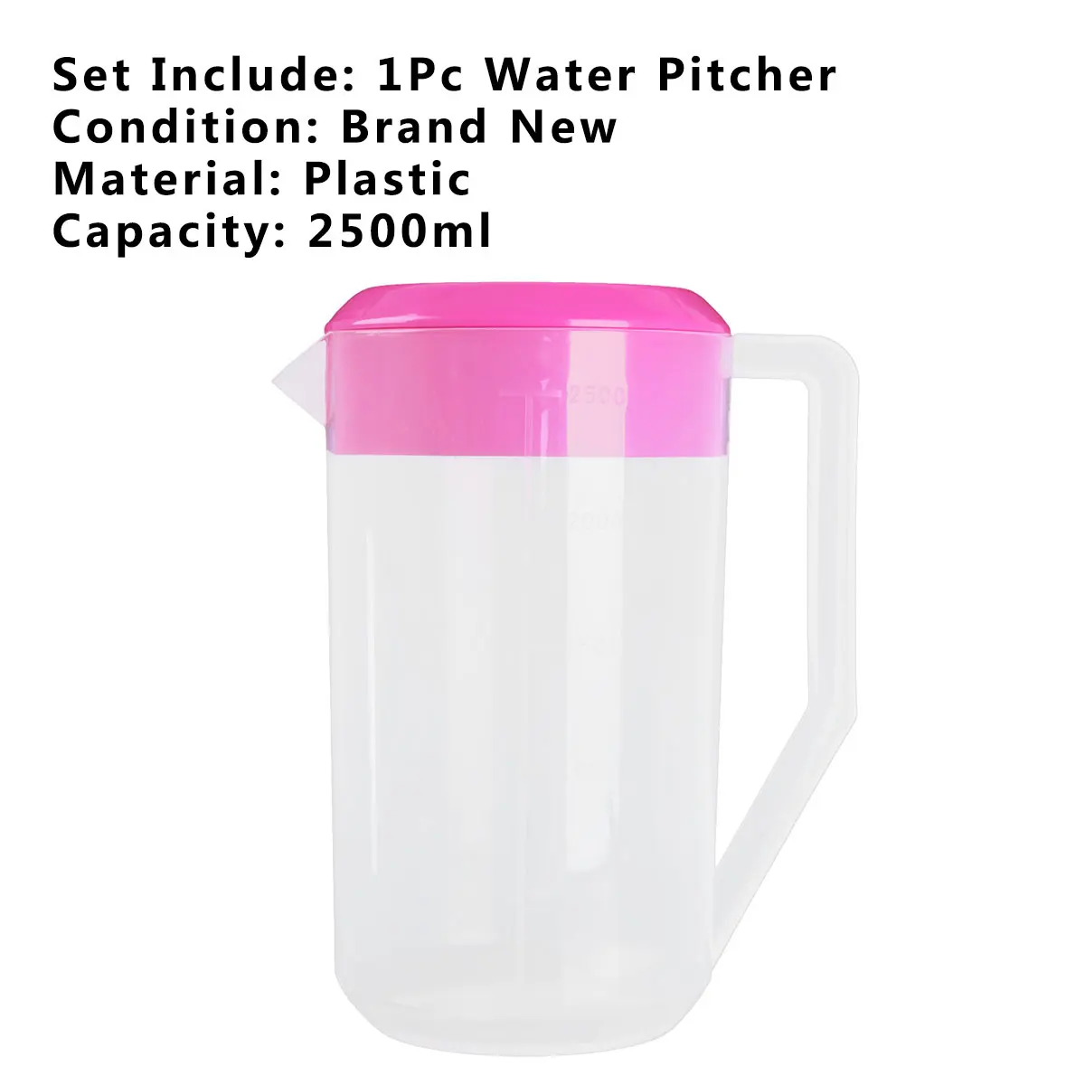 Large Capacity Pp Plastic Water Pitcher 2500ml Transparent Cold Water ...