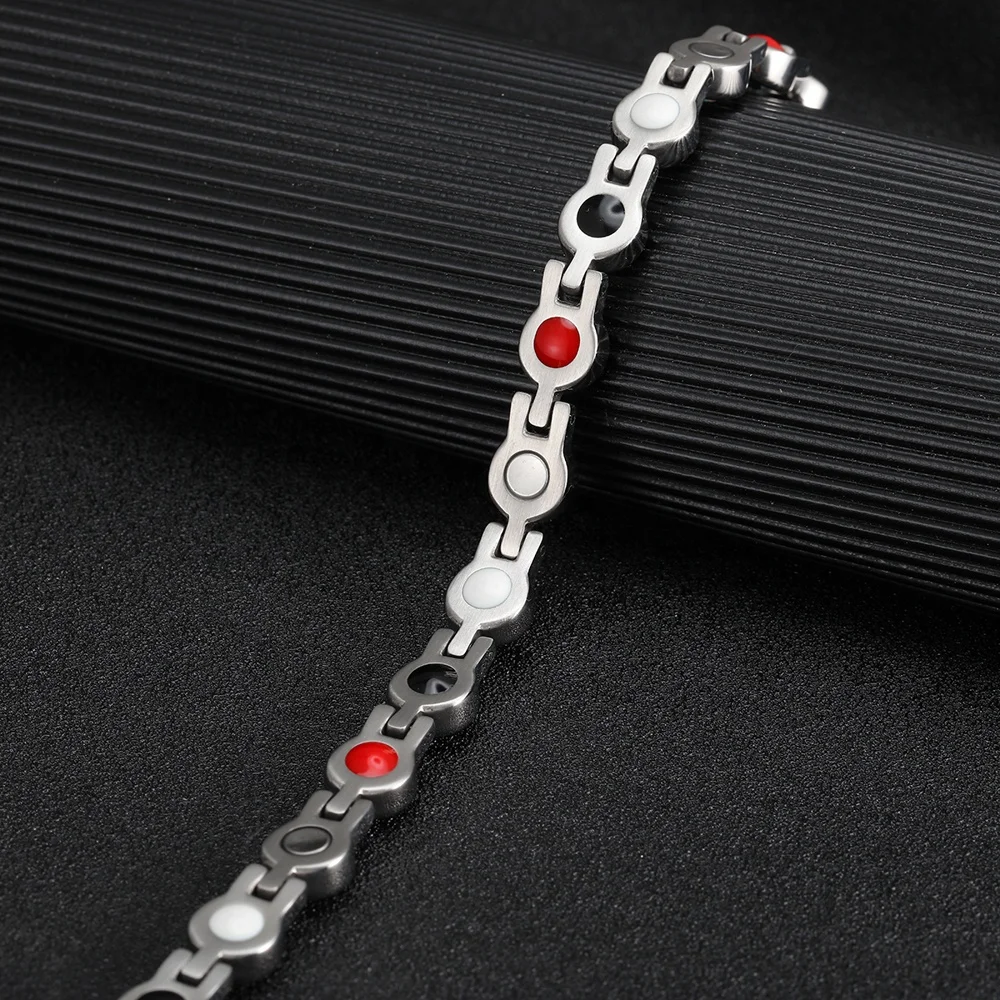 BioMagnetic Jewelry Women Crystal Magnetic Bracelet Stainless Steel ...