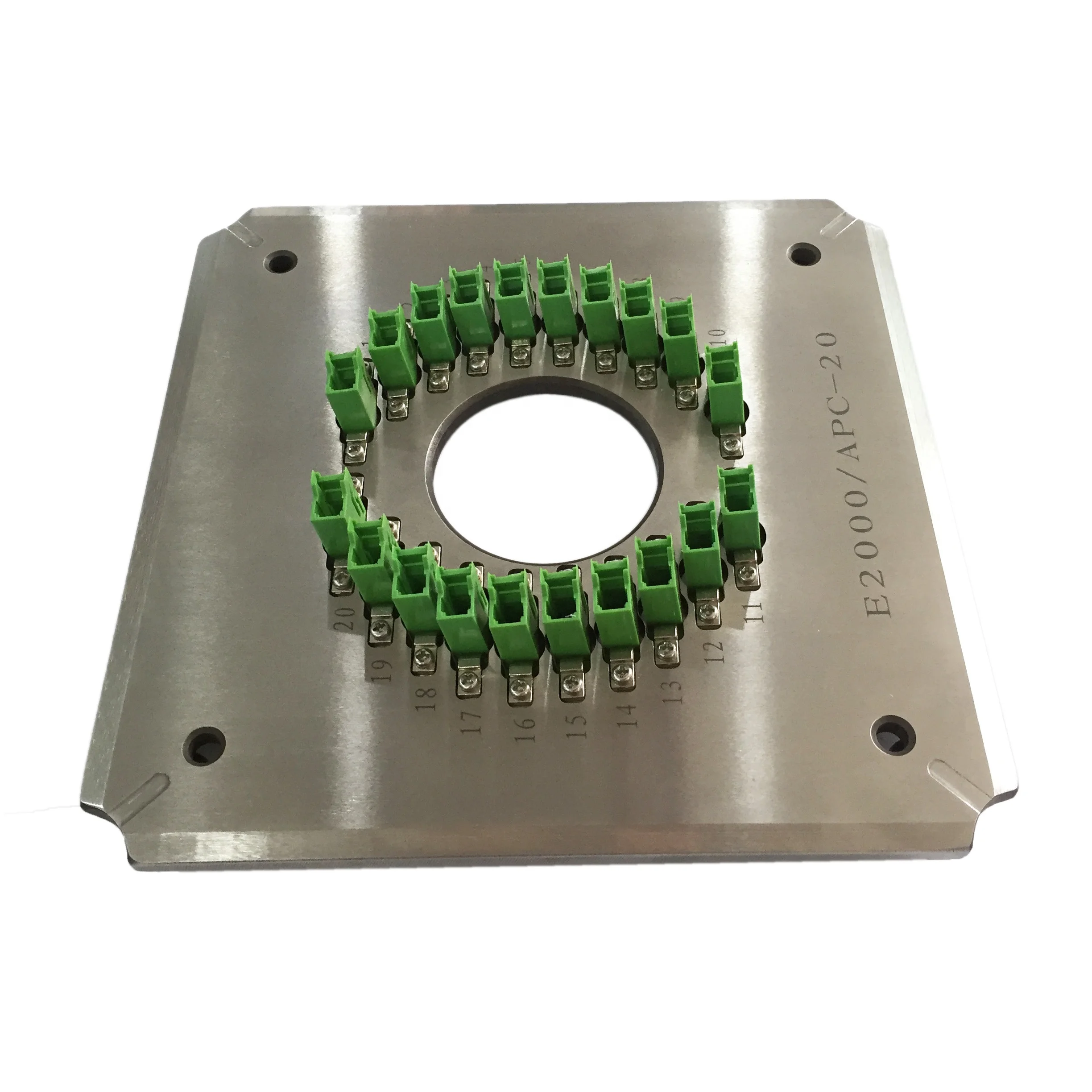 20 Port Square E2K APC Polishing Jig - Optical Fiber Optic Polish Fixture