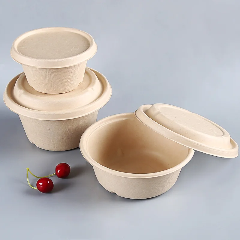 Custom Printing Biodegradable Wheat Straw Bowls With Lid For Food ...