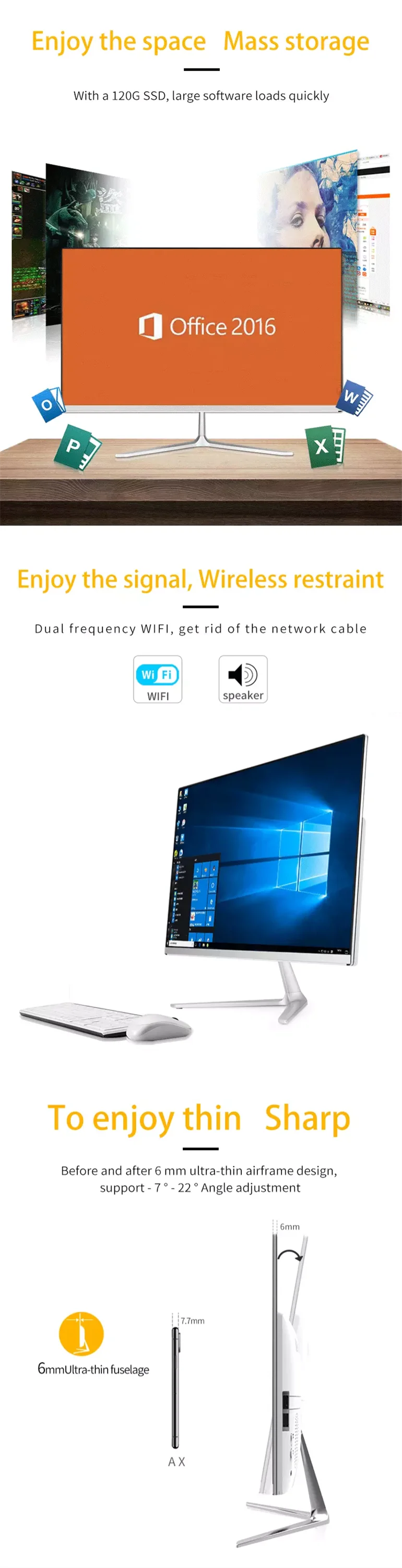 All In One Pc 21.5/23.8 Inch Desktop Computer With I3/i5/i7 Processor ...