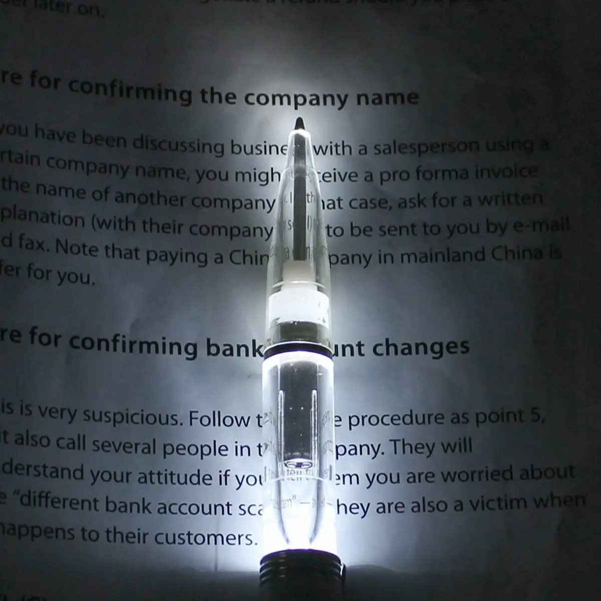 Schrijven Tool Transparant Acryl Led Pen Clear Night Schrijver Pen ...