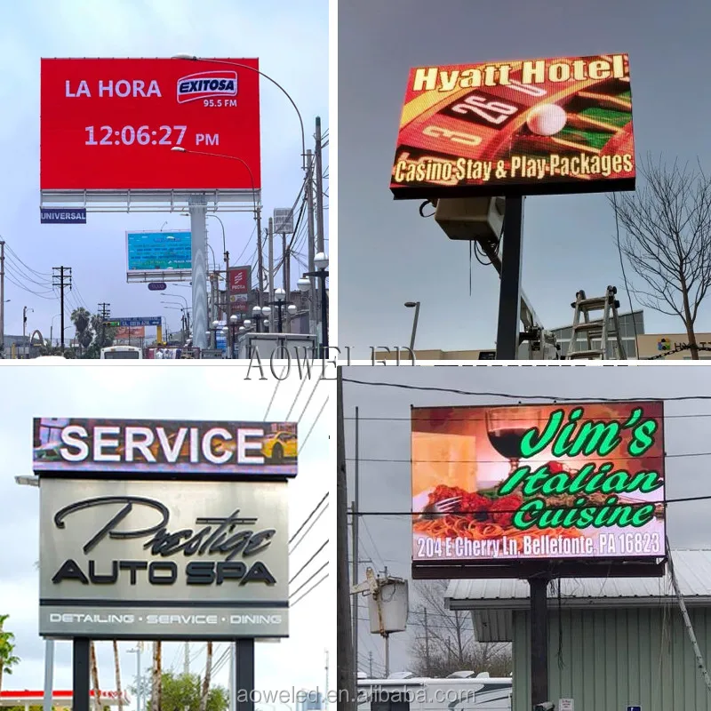 Led Sign Outdoor Full Color Double Sided Led Programmable Message ...