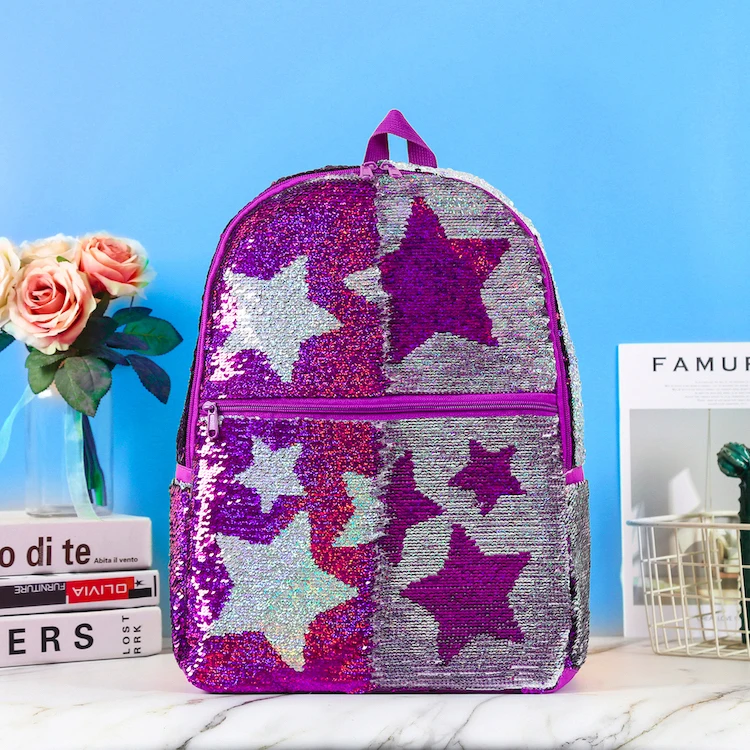 Reversible Sequins Star Backpack For Students Magic Glitter Mermaid ...