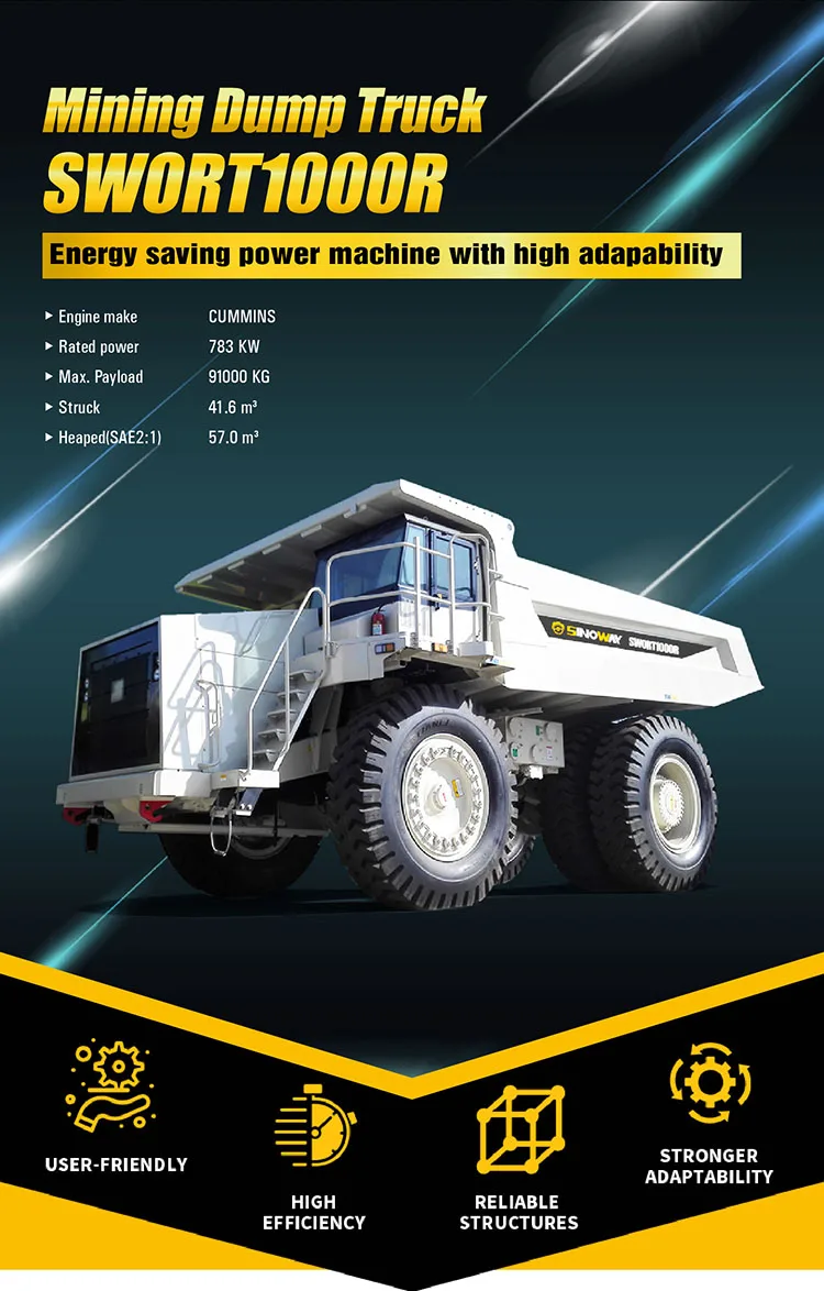 4X2 Rigid Frame Dump Truck SINOWAY 90 Ton Mining Rock Dumper in Good ...