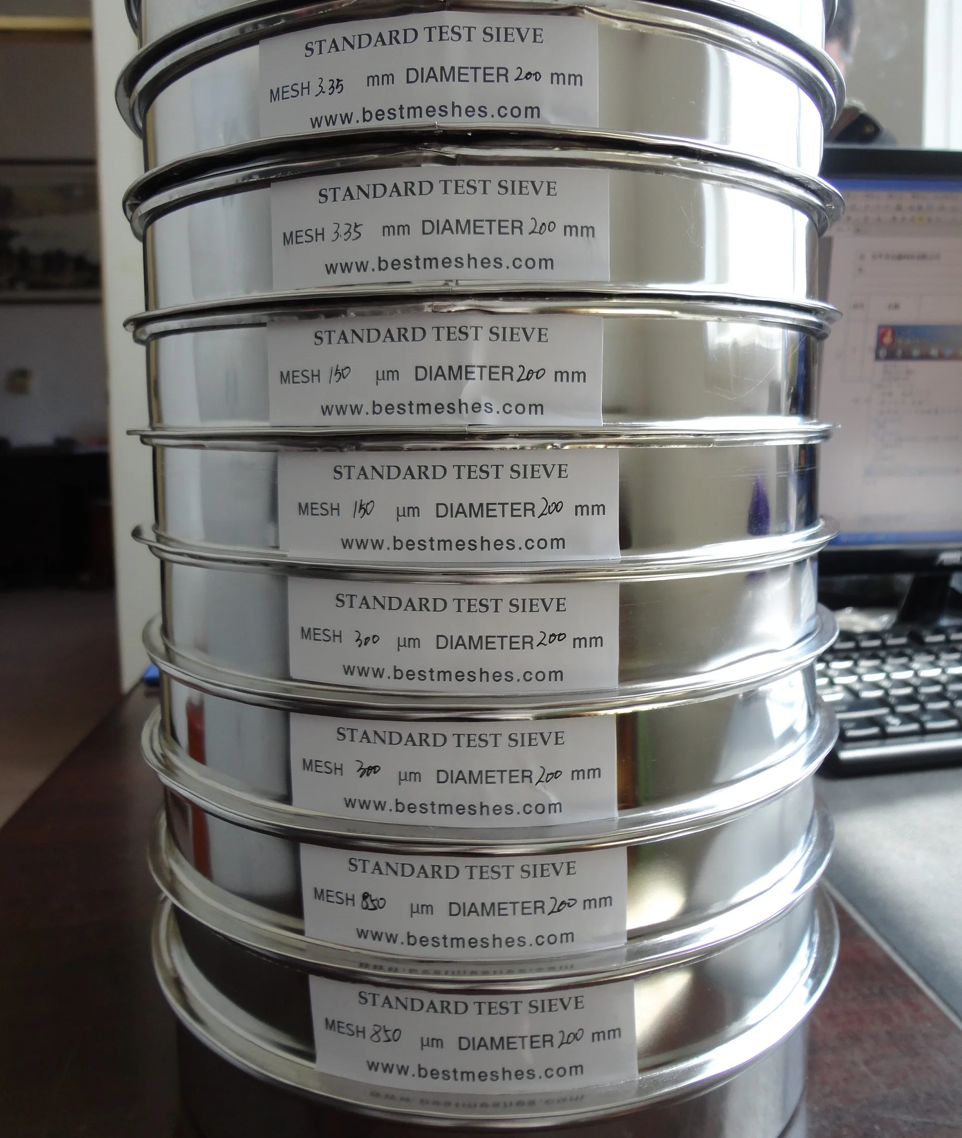 Fine Mesh Stainless Steel Anyaman Kawat Mesh Standar Test Sieve Semua ...