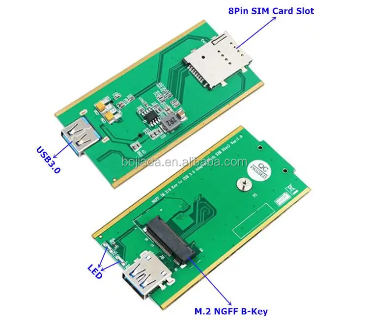 USB 3.0 to M2 NGFF Key-B Wireless Adapter SIM Card Slot Dual Antenna ...