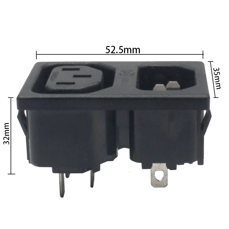 250v 10a 3 Pin Panel Mount Power Connector C13 C14 Socket - Buy C13 C14 ...
