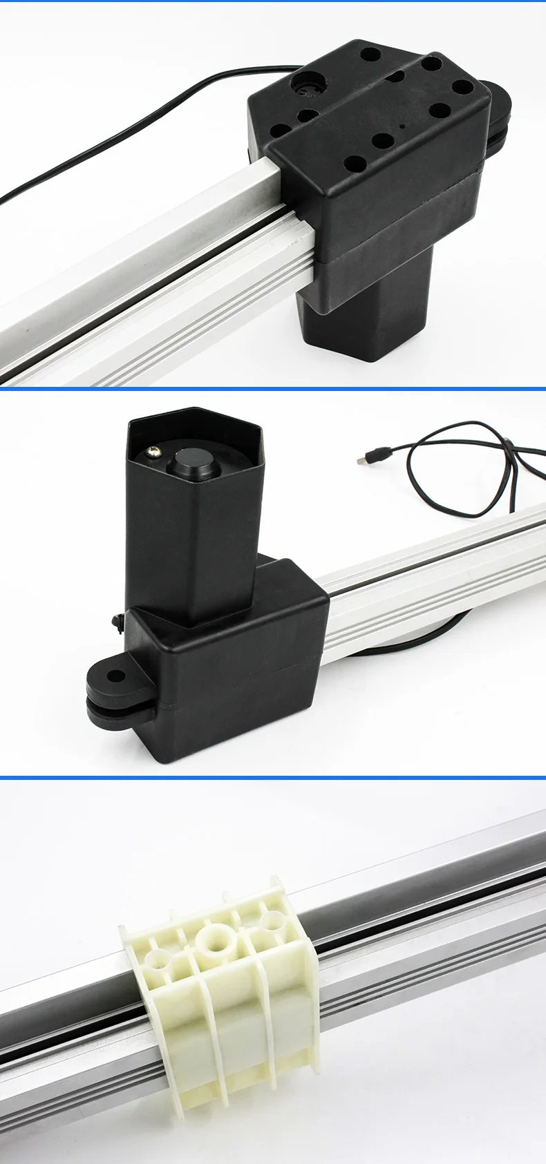 12v/24v 6000n Electric Linear Guides Actuators With Motor Rail Linear ...