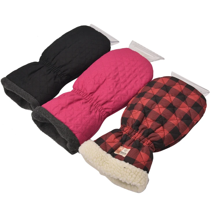 Quilted For Mitt Snow Car Scrapers Promotional Plastic Warm Ice Scraper ...