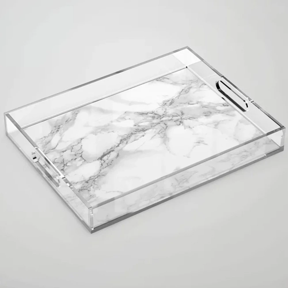 Custom Luxury Decorative Tea Paper Insert Acrylic Trays