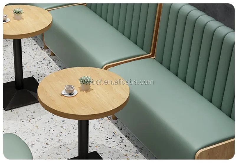 Customize Wooden Restaurant Booth Seating with Tables