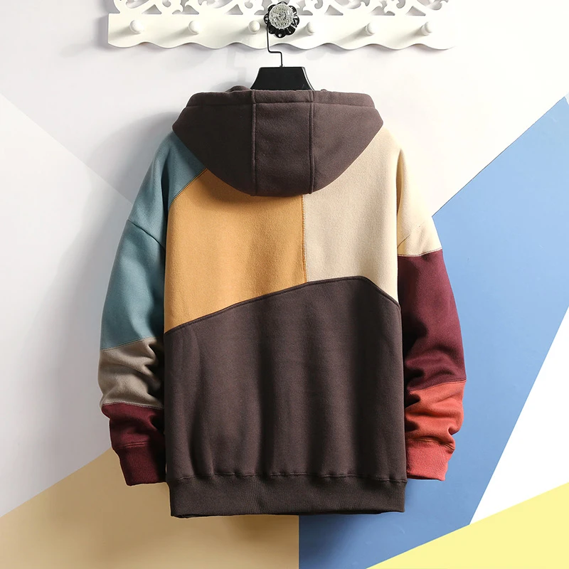 Custom Cut And Sew Patchwork Multi Color Block Hoodie For Men - Buy ...