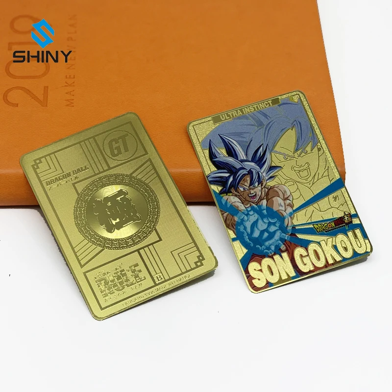 Dragon Ball Anime Card Gold Metal Custom New Trading Card Games - Buy ...