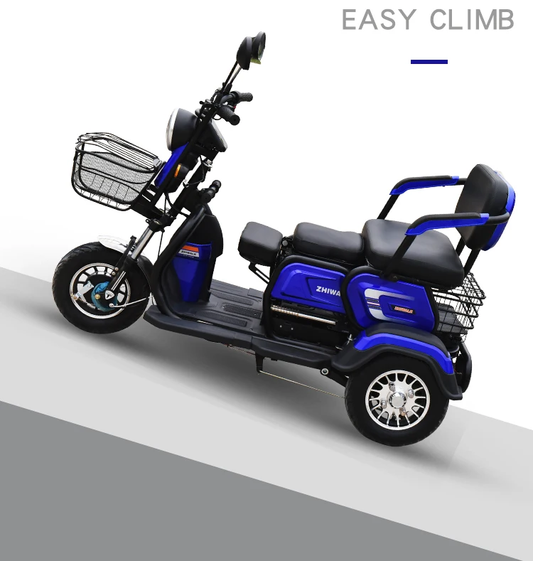 Adult Electric Tricycle With Passenger Seat 3 Wheels Family Electric ...