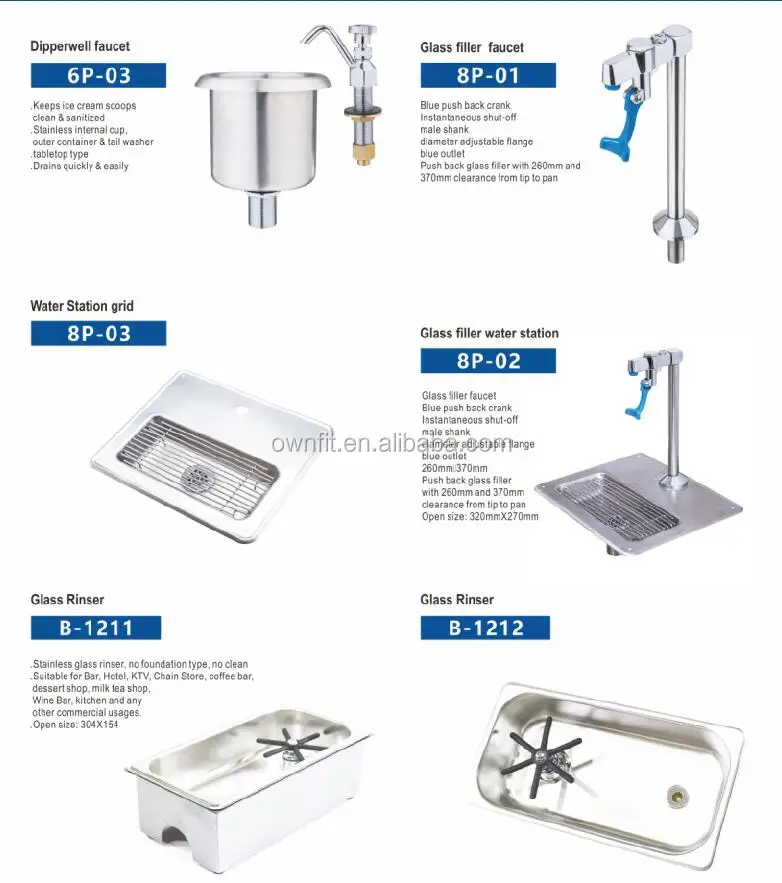 Ice Cream Dipper Well and Faucet Set - Stainless Steel