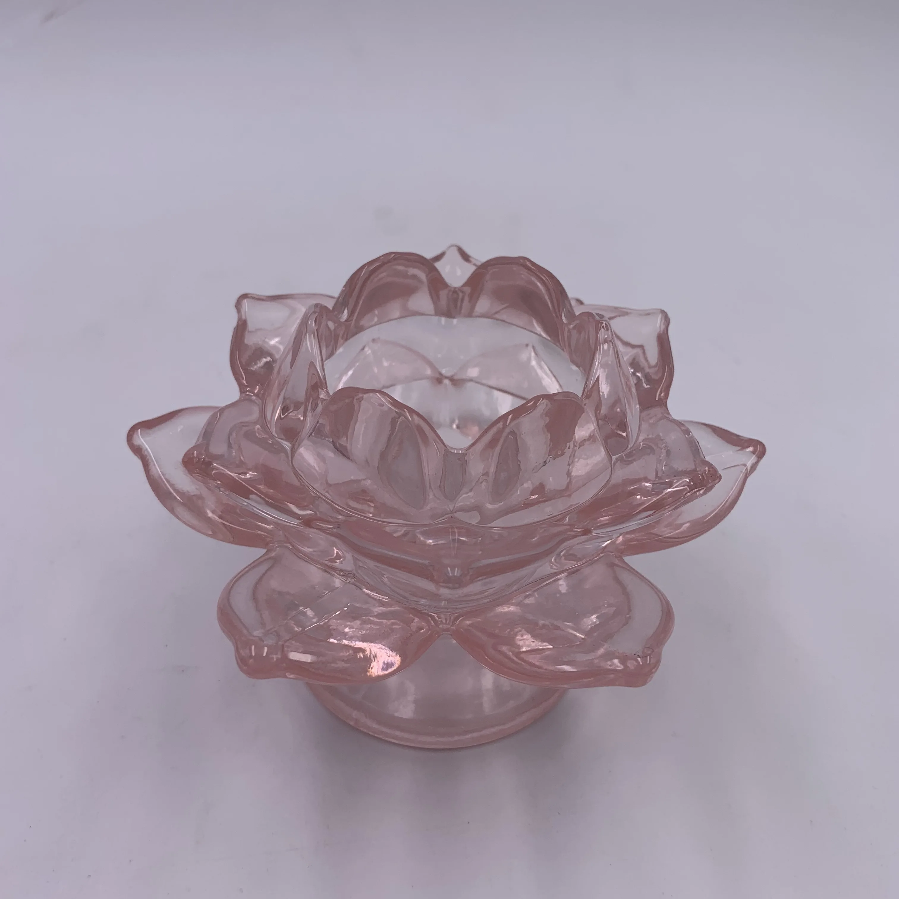 Transparent Clear Lotus Flower Luxury Glass Candle Holder Candlesticks ...