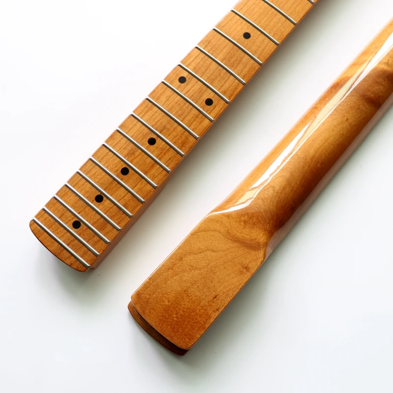 Custom High Gloss Finished 22 Fret Roasted Maple Electric Guitar Neck ...