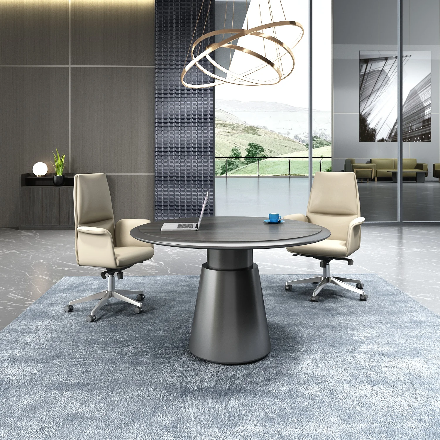 Modern Design Office Furniture 4 Person Round Meeting Table| Alibaba.com