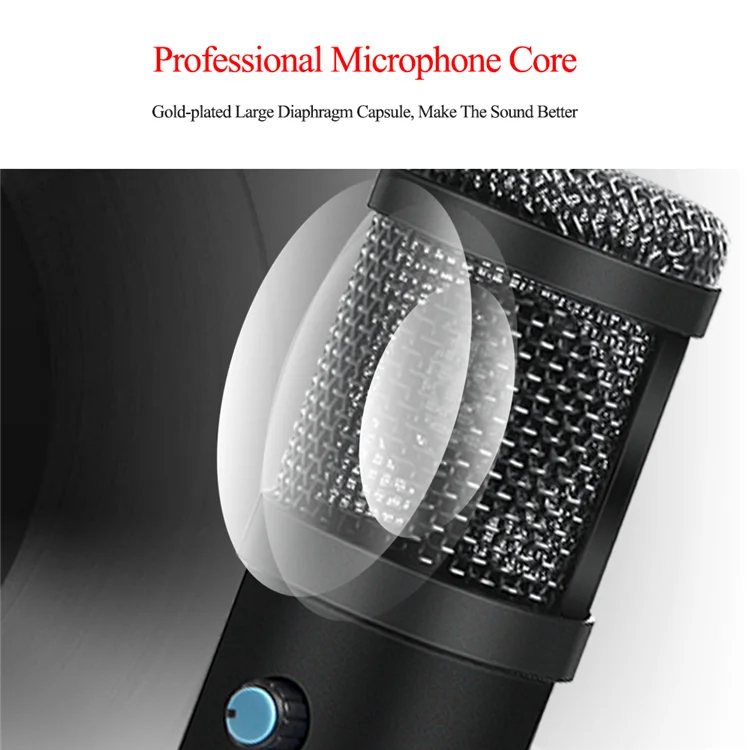 USB Shotgun Desktop Condenser Microphone - Ideal for Recording