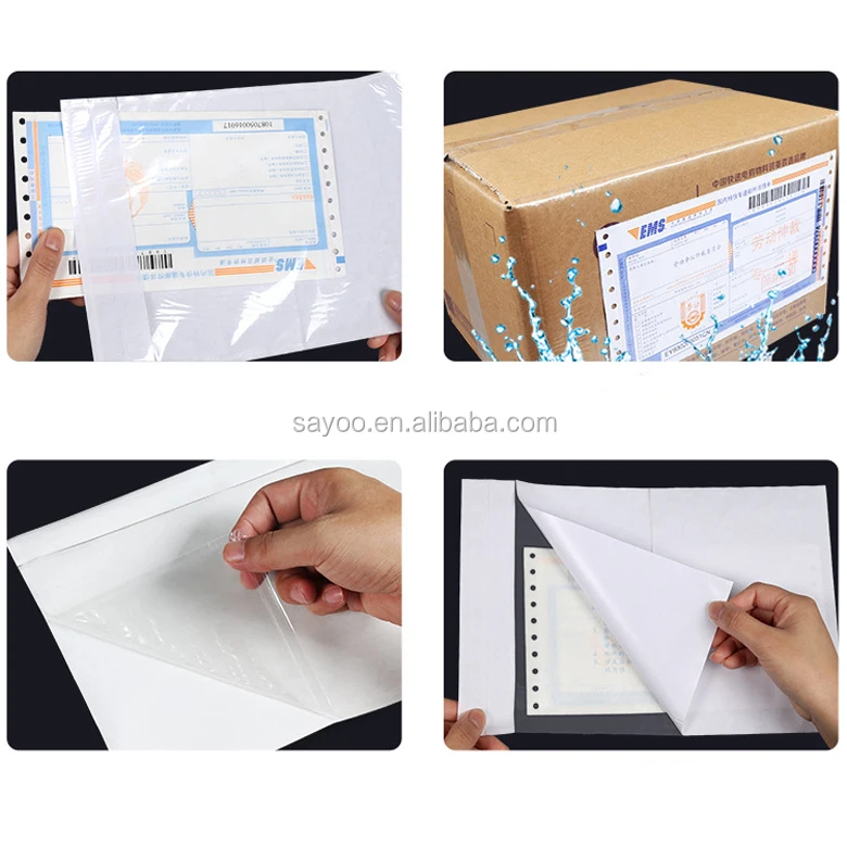 A4 Transparent Waybill Bag - Self-Adhesive Packing List Envelopes