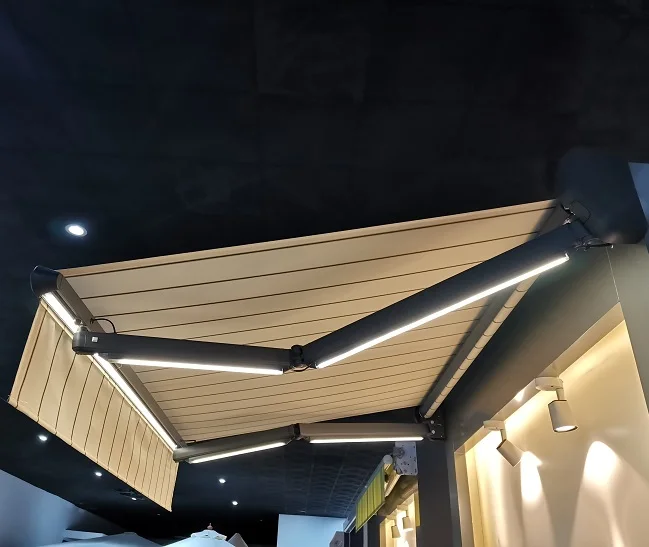 Outdoor Motorized Aluminum Folding Arm Retractable Awnings