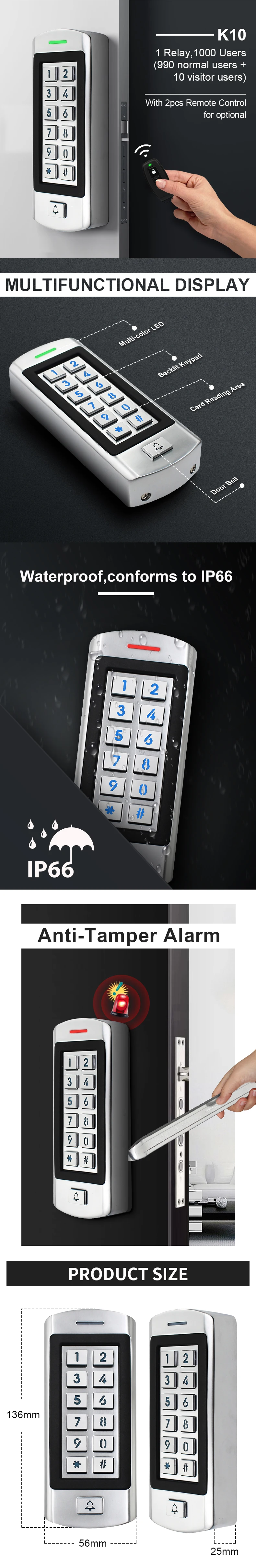 125khz Metal Door Bell Keypad Access Control(contact Seller For Samples ...