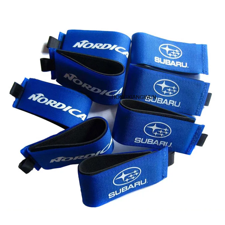Custom Deluxe Rubber Alpine Skiing Hook Loop Ski Straps