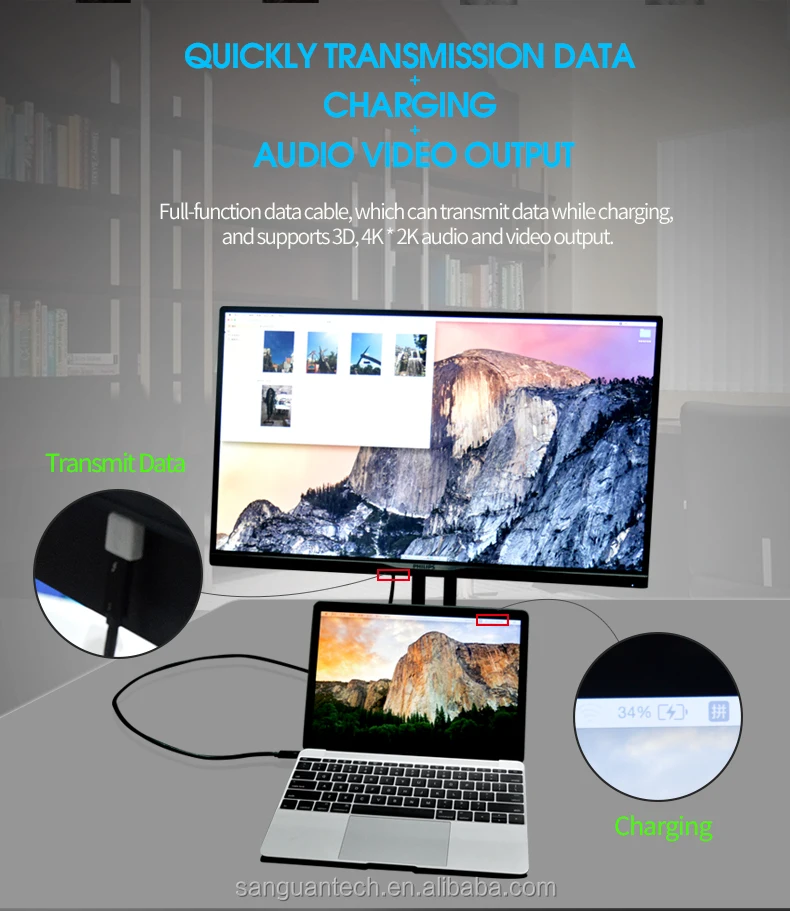 Pd 100w Cable Usb Tipo C Usb 3.2 Gen2 Type C To Type C Cable For ...