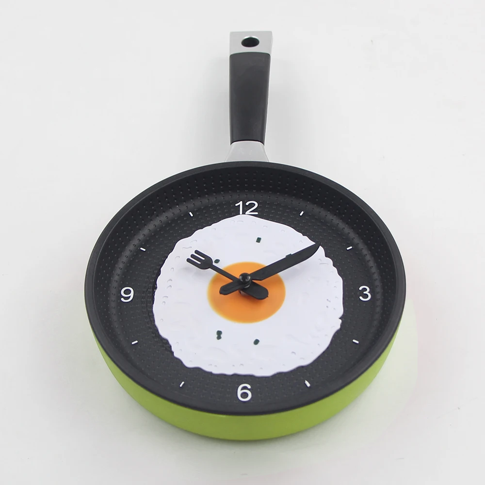 Wall Clock Fried Eggs Shaped Kitchen Decorate Plastic CLOCKS