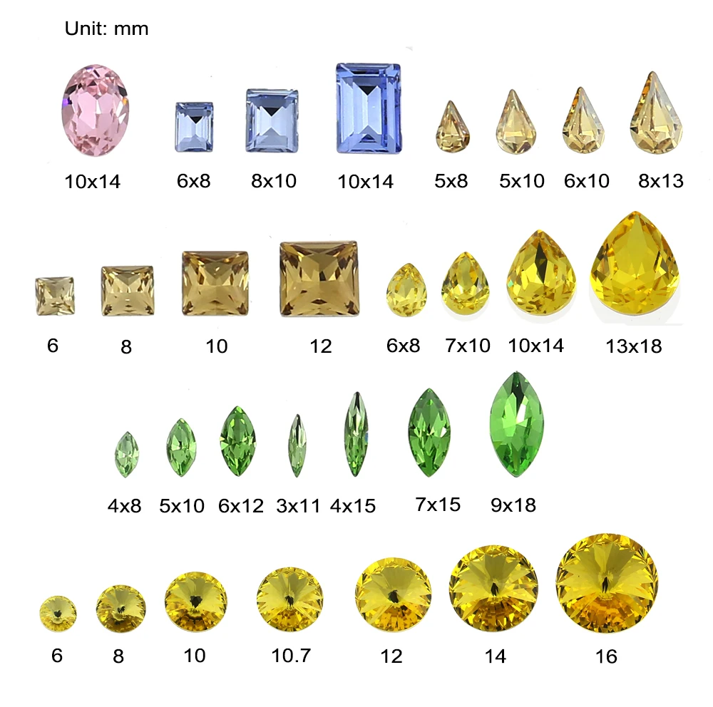 Mixed Shapes Crystal Ab Color Rhinestones For Nail Art Decoration - Buy ...